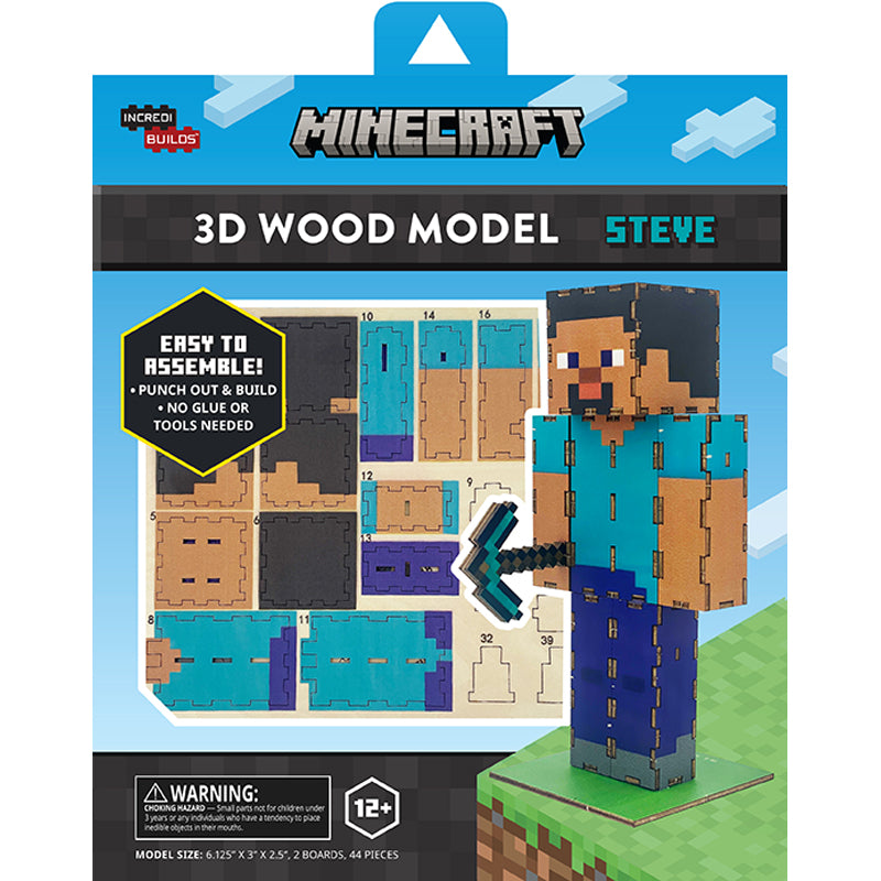 IncrediBuilds: Minecraft: Steve 3D Wood Model – Insight Editions