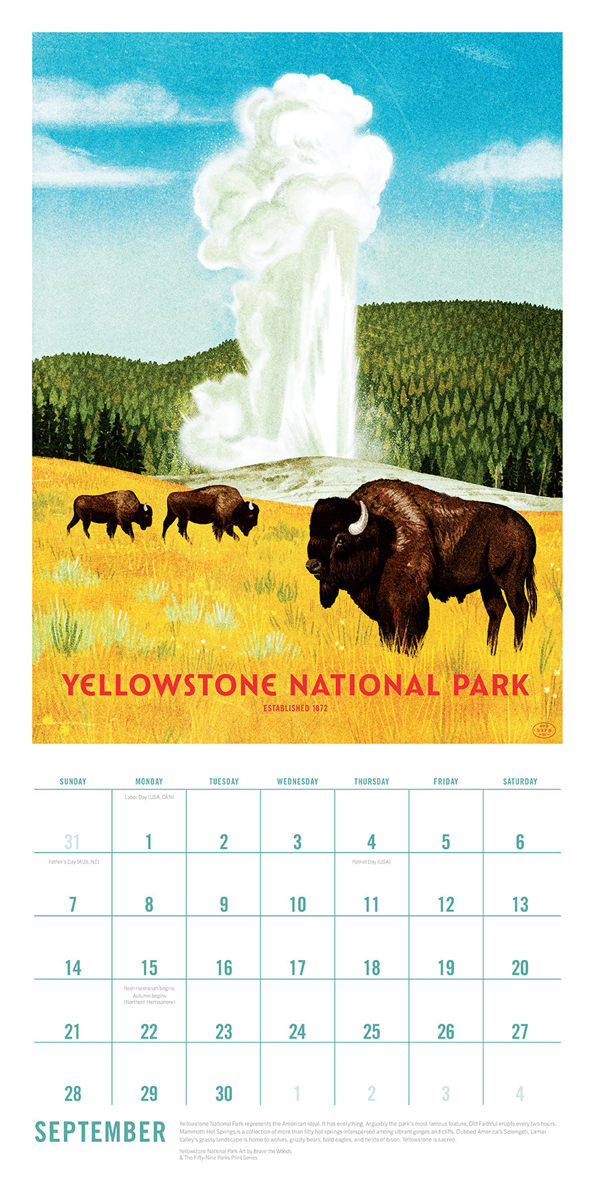 2025 The Art of the National Parks Wall Calendar – Insight Editions