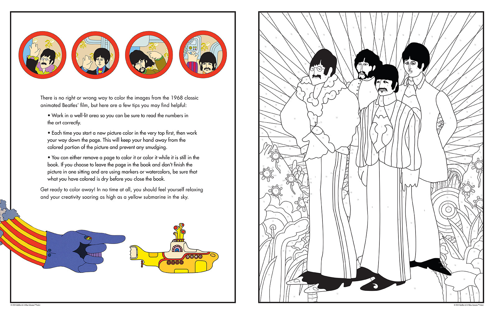 The Beatles Yellow Submarine Color by Numbers – Insight Editions