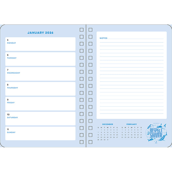 2026 Shark Week 13-Month Weekly Planner – Insight Editions