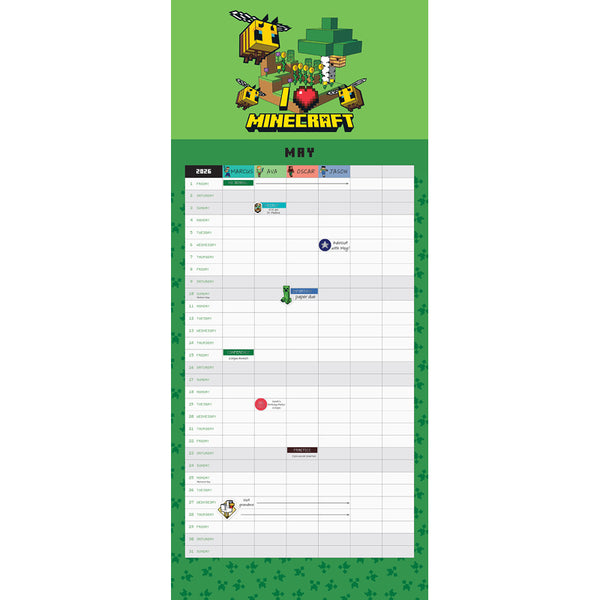 2026 Minecraft Family Wall Planner – Insight Editions