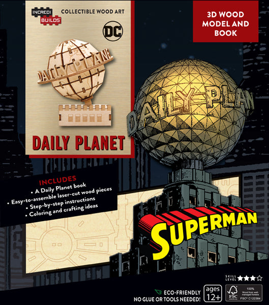 IncrediBuilds: DC Comics: Superman: Daily Planet 3D Wood Model and Boo ...
