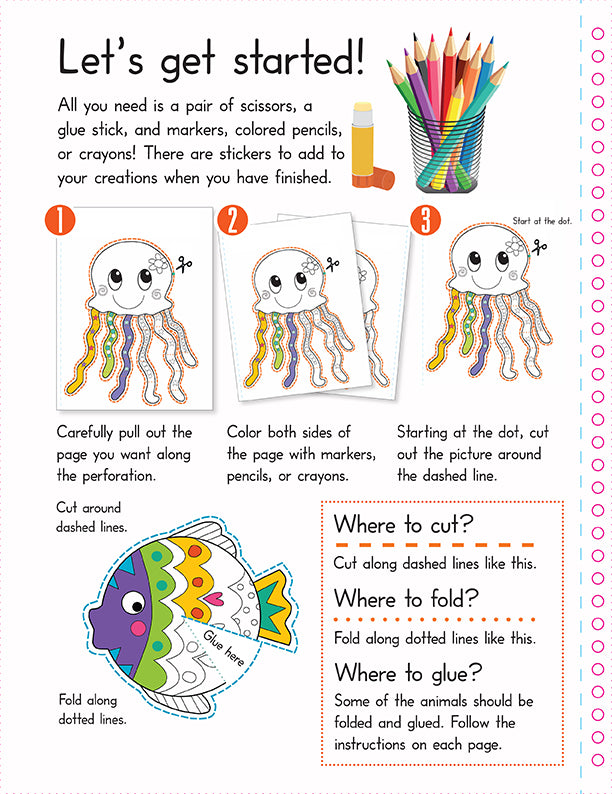 Color, Cut, and Fold: Ocean Animals – Insight Editions