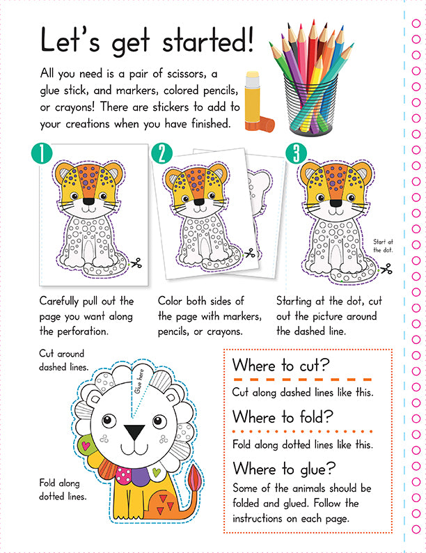 Color, Cut, and Fold: Wild Animals – Insight Editions