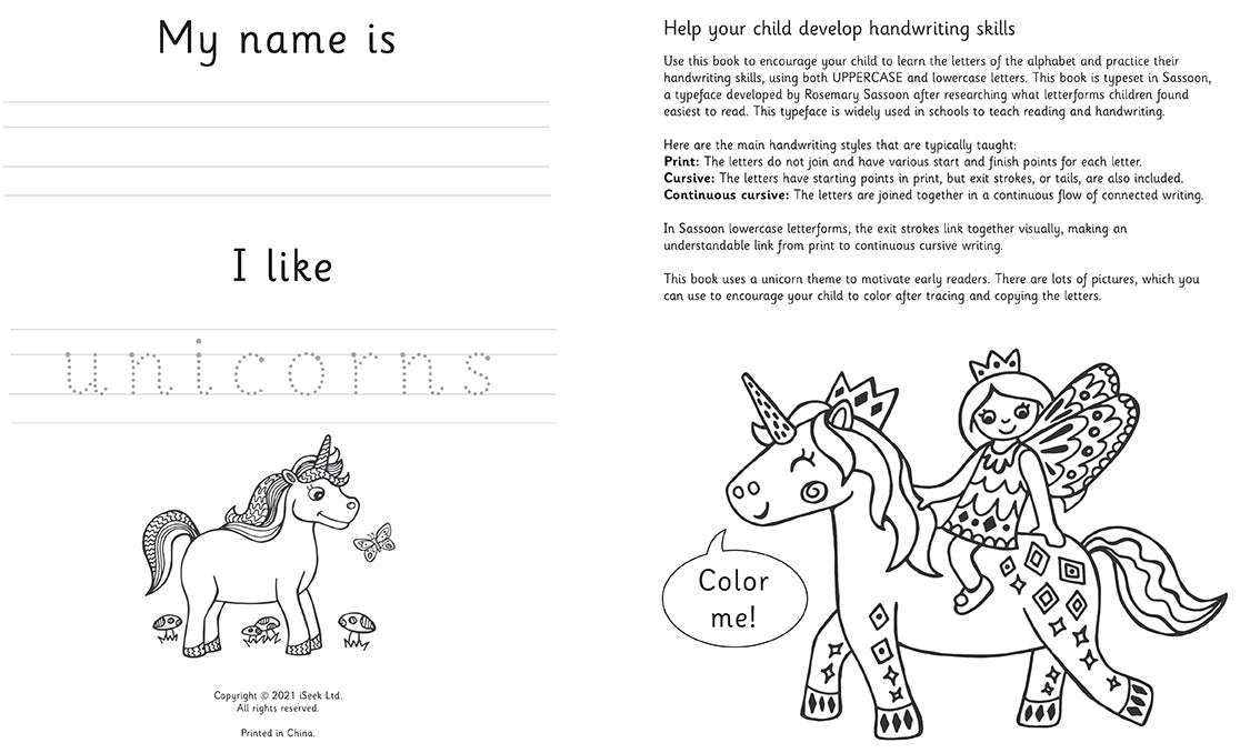 Trace & Learn Handwriting Practice: Unicorn – Insight Editions