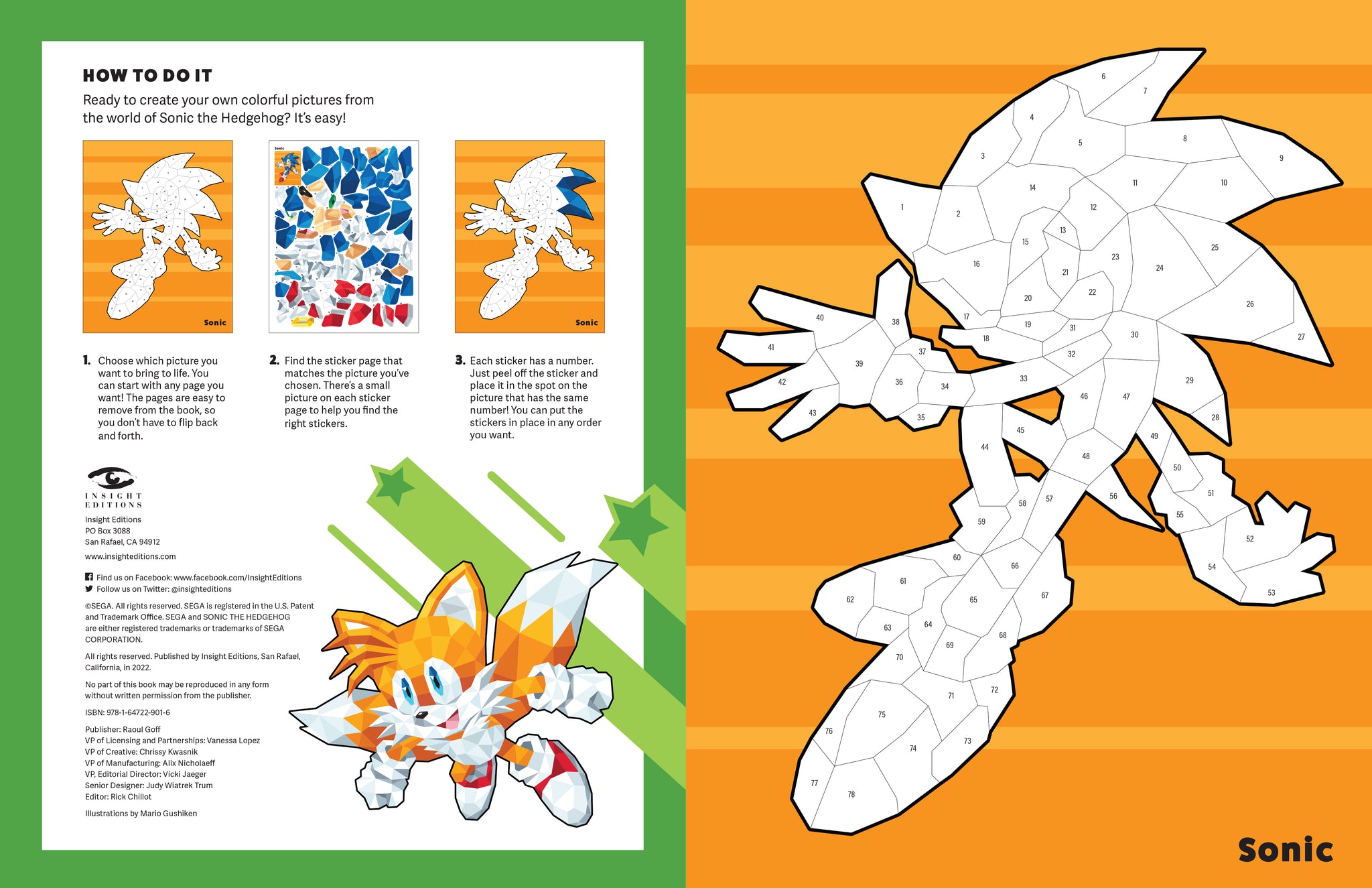 Sonic the Hedgehog: The Official Color by Sticker Book – Insight Editions