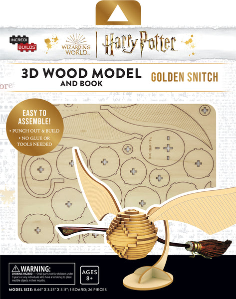 IncrediBuilds: Harry Potter: Golden Snitch 3D Wood Model and Book ...