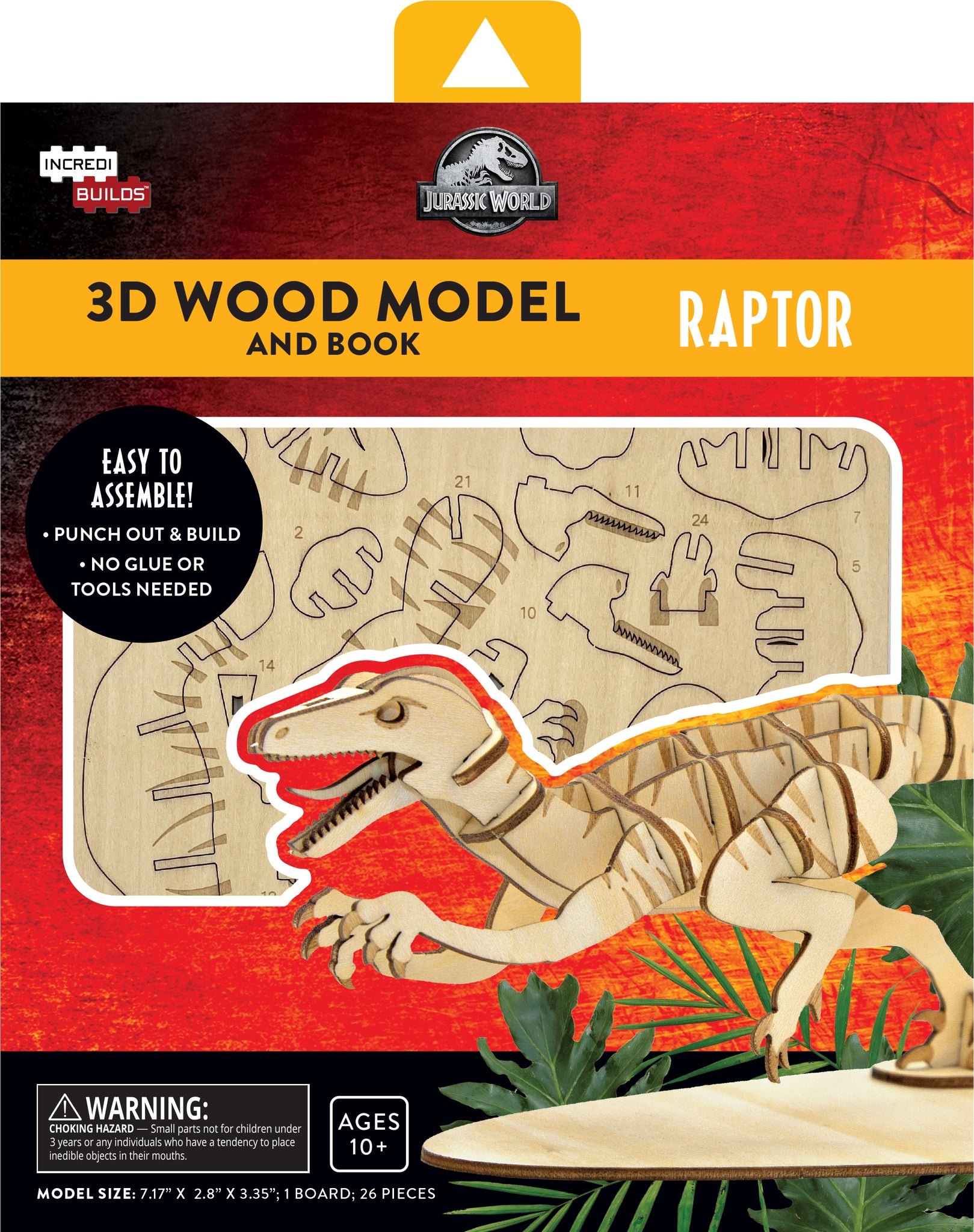 IncrediBuilds: Jurassic World: Raptor 3D Wood Model and Book – Insight ...